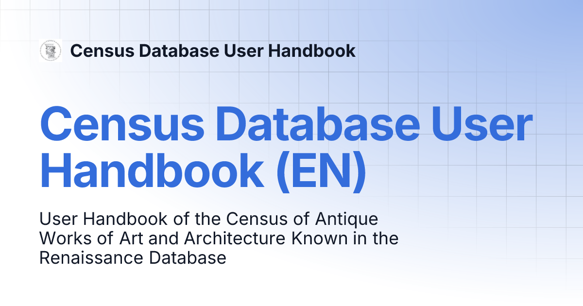 Census Database User Handbook (EN) | Census Database User Handbook
